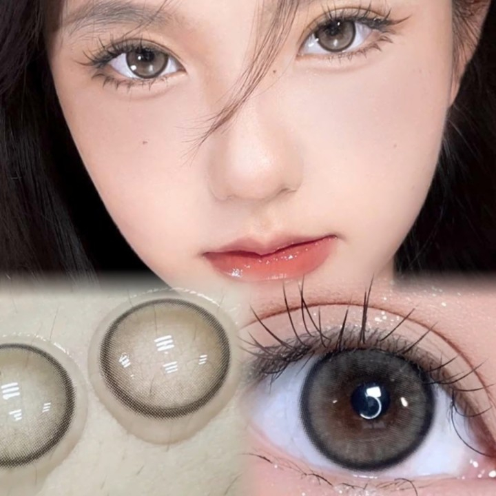 Sweet bubbles 2pcs Contact lens Fog Pearl Grey Soft contact lenses ...