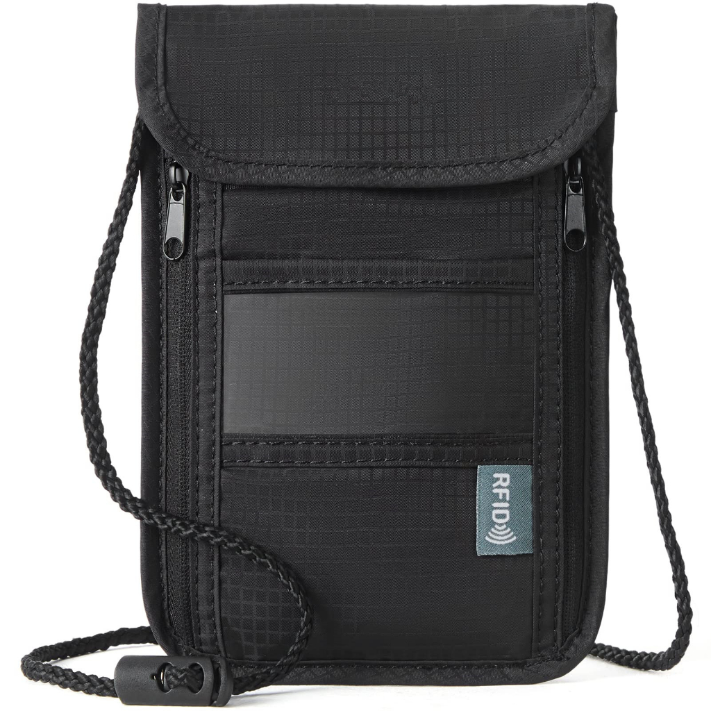RFID Blocking Stash Neck Wallet Travel Pouch Passport Holder | Shopee ...