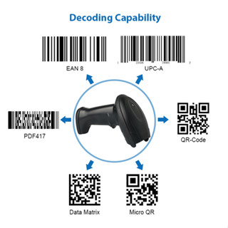 Bluetooth Wireless Handheld Barcode Scanner 1D 2D QR Code PDF417 Plug ...