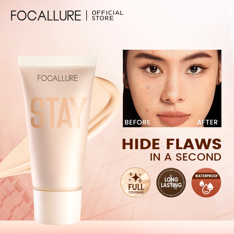 FOCALLURE Foundation Long Wear High Coverage Oil Control Face Makeup 8 ...