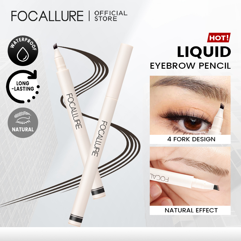 FOCALLURE 4 Fork Liquid Eyebrow Pencil Dark Brown Waterproof Eye Brow ...