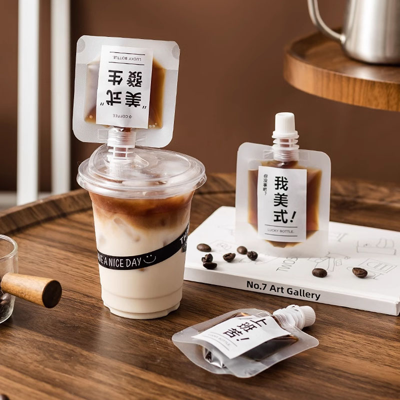 100pcs Portable Coffee Liquid Packaging Nozzle Drinking Bags Juice ...