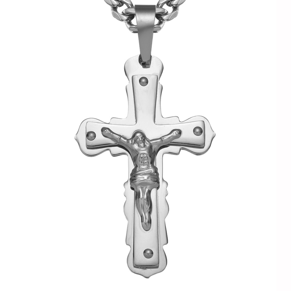 Silver Tone/Gold Tone 316L Stainless Steel Christian Jesus Cross ...