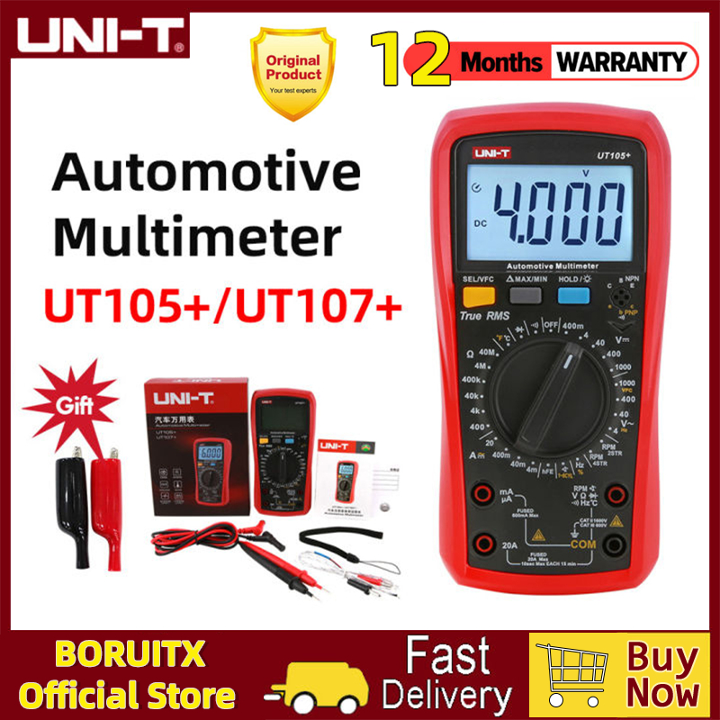 UNI-T Digital Automotive Multimeter Car UT105+ UT107+ AC DC Current ...