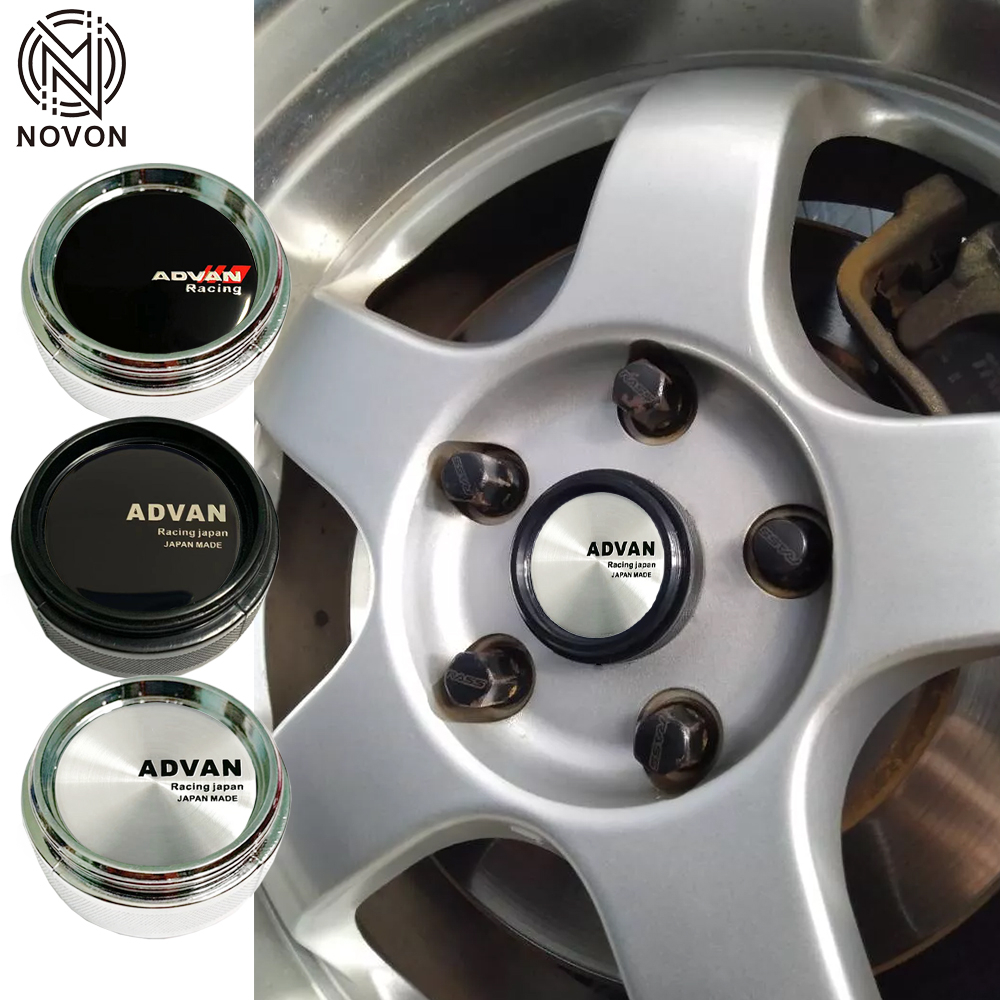 1pc 66mm ADVAN Center Cap ADVAN Racing BLACK RED SILVER LOGO Car ...