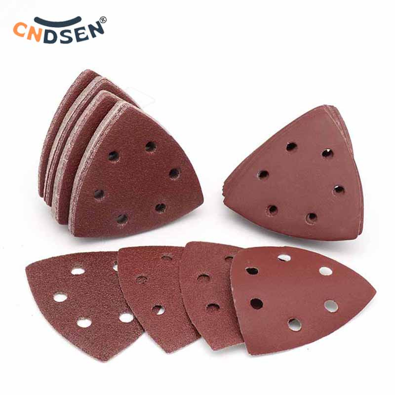 10Pcs Triangle Sandpaper 5 holes/6 holes 40-400 Grit Sanding Sheets ...