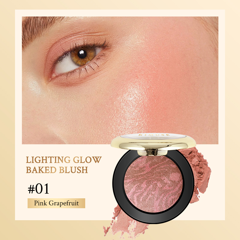 KIMUSE Lighting Glow Baked Blush Long-lasting & Waterproof Powder ...