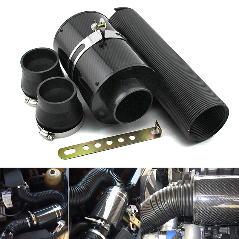 Universal Cold Feed Induction Kit & Carbon Fibre Air Intake Filter Box ...