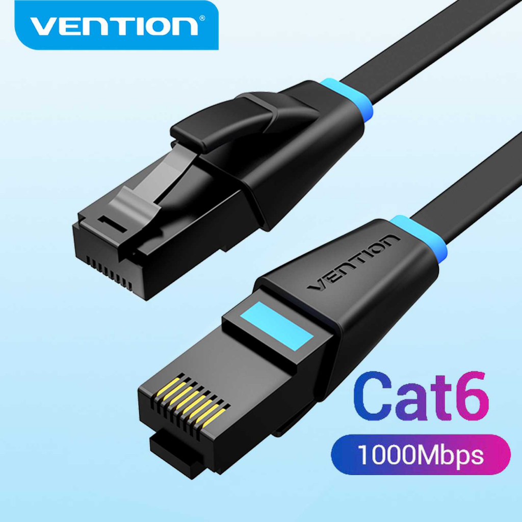 Vention Cat6 Flat Gigabit RJ45 Network Lan Patch Cable For Mac Computer PC Laptop Router PS4 PSP ...