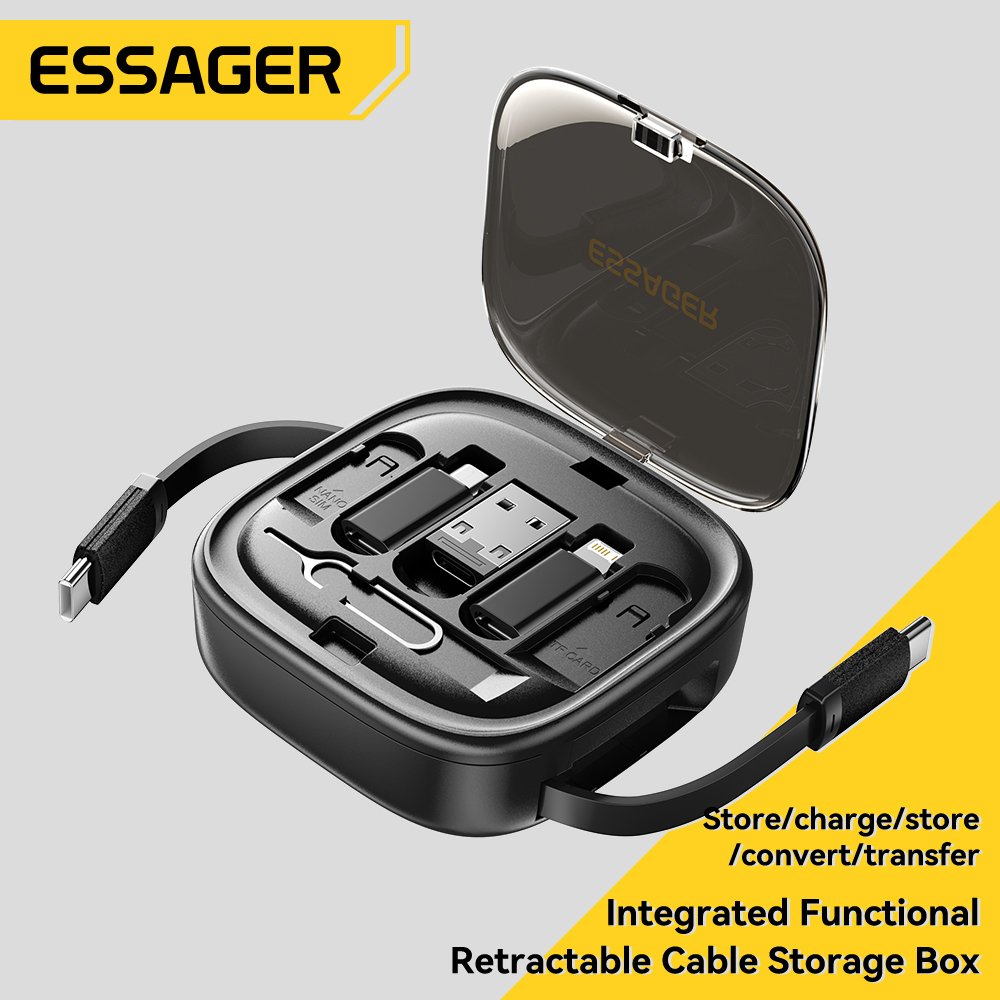 Essager 60w 6 In 1 Otg Multifunctional Retractable Cord Storage Box ES ...