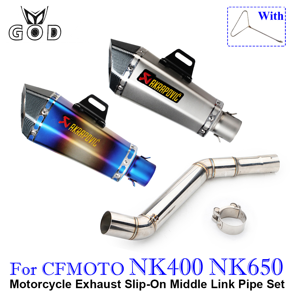 With Laser Akrapovic Sticker For CFMOTO NK400 NK650 NK 650 400 51mm ...