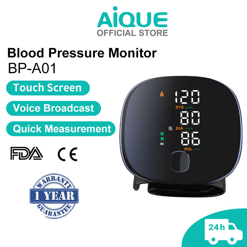 AIQUE Rechargeable Wrist Blood Pressure Monitor High BP Blood Pressure Machine A01 | Shopee ...