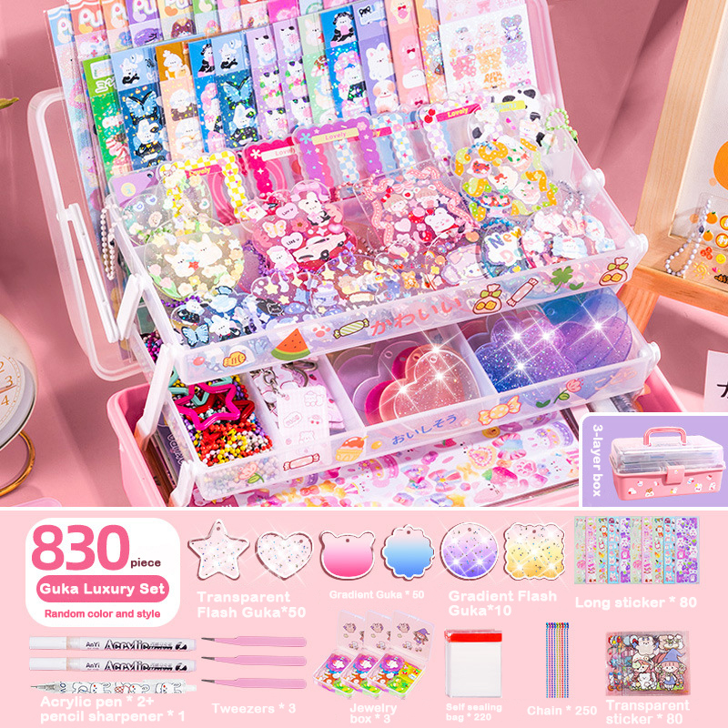 Guka Sticker Set Cream Adhesive Sticker Hand Ledger Full Set DIY ...