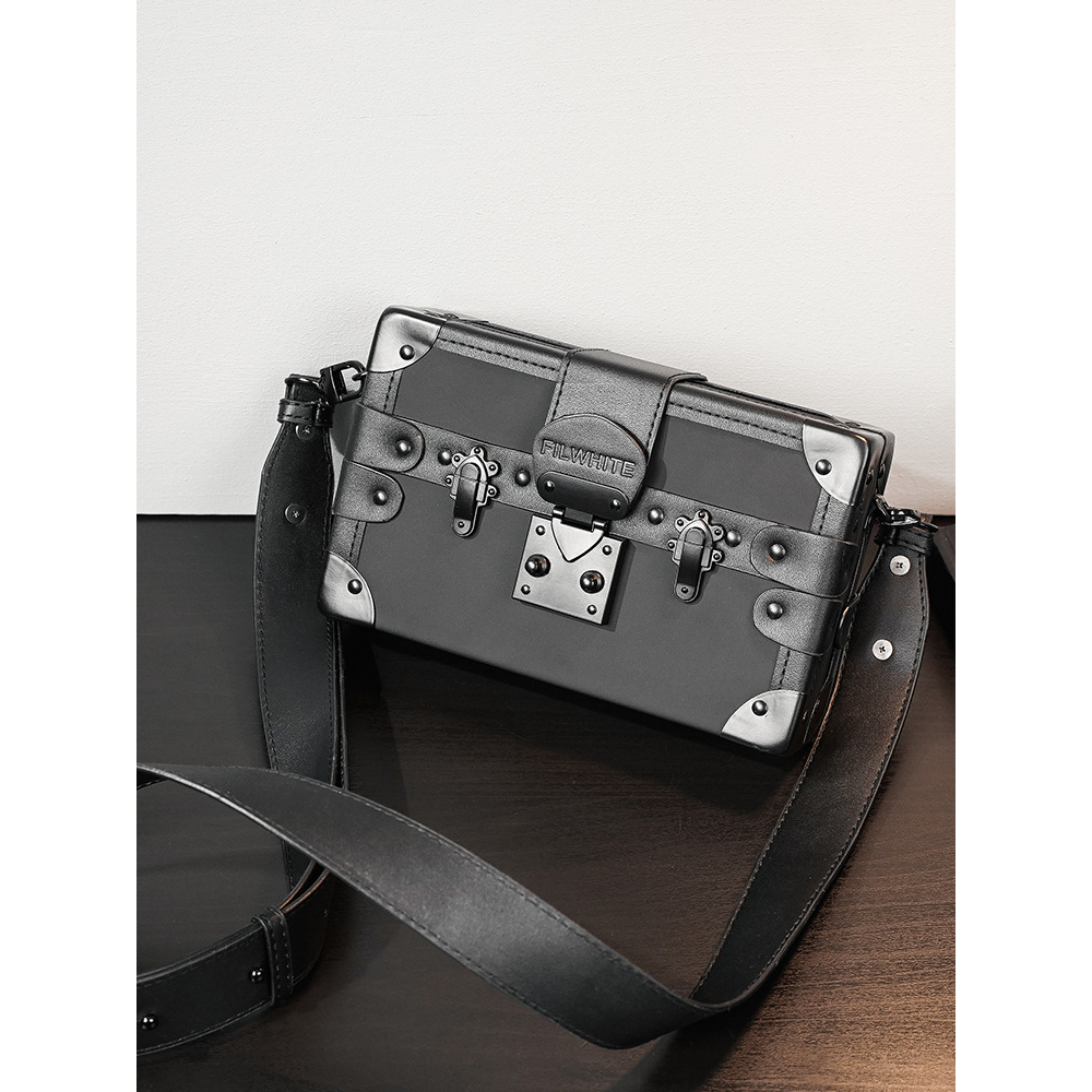 Fashion Men's shoulder bag trendy brand personality small square box ...