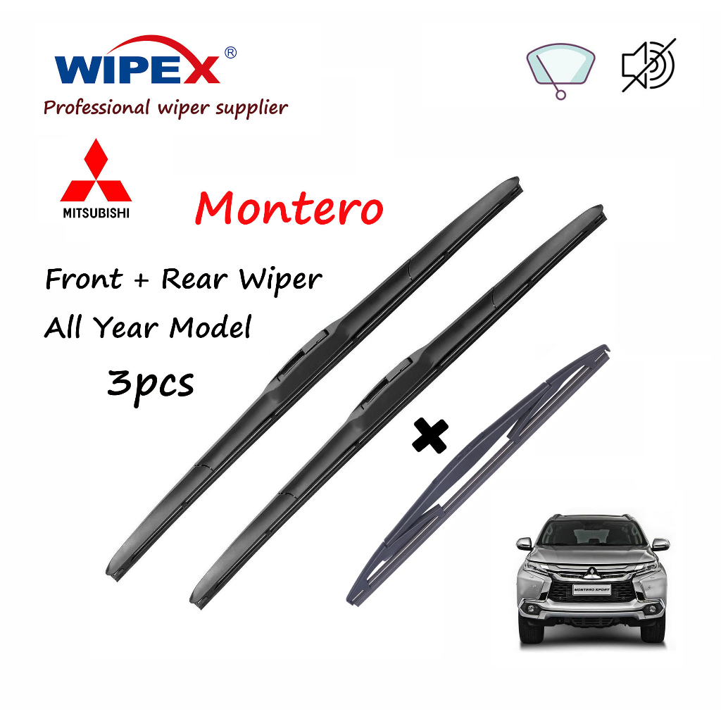 (Front+Rear 3pcs) Mitsubishi Montero Wiper Blade Set for (Select Your ...