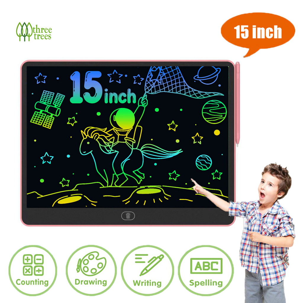 15 inch Smart LCD Writing Board Colorful High light Screen Erasable ...