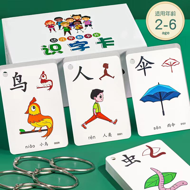 250pcs Children Educational Flashcards Chinese Word Flash Cards ...