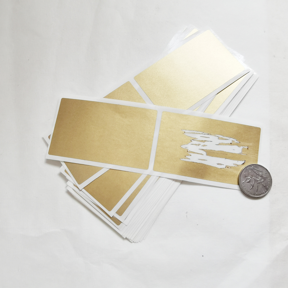 50pcs 35x58mm Gold Or Silver Scratch Off Label Post Card Message Cover ...
