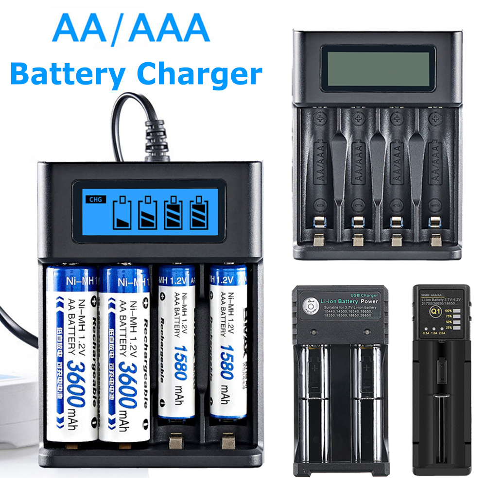 Smart Universal Battery Charger with LCD Display for Rechargeable ...