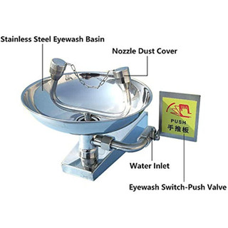Eye Washer Emergency Eyewash Station Wall-Mounted Safety Eye Face Wash ...