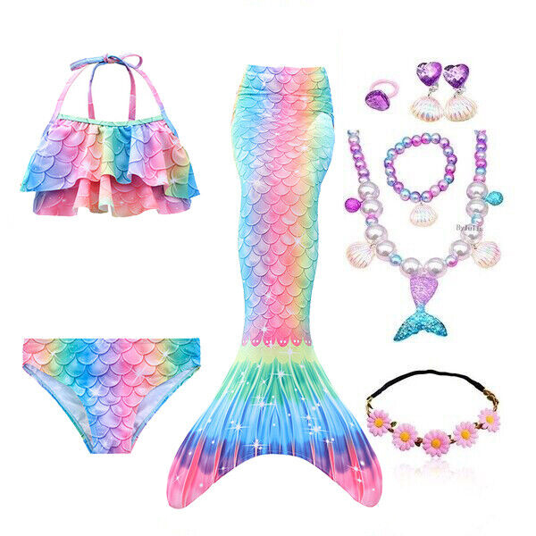 Fantasy Children Mermaid Tails Swimming Party Cosplay Costumes ...