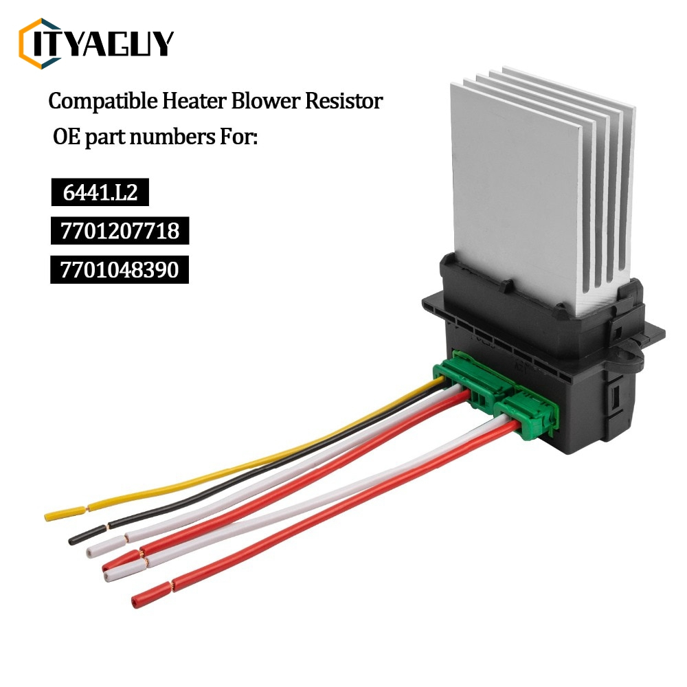 Heater motor blower resistance + connector, air conditioning fan speed ...