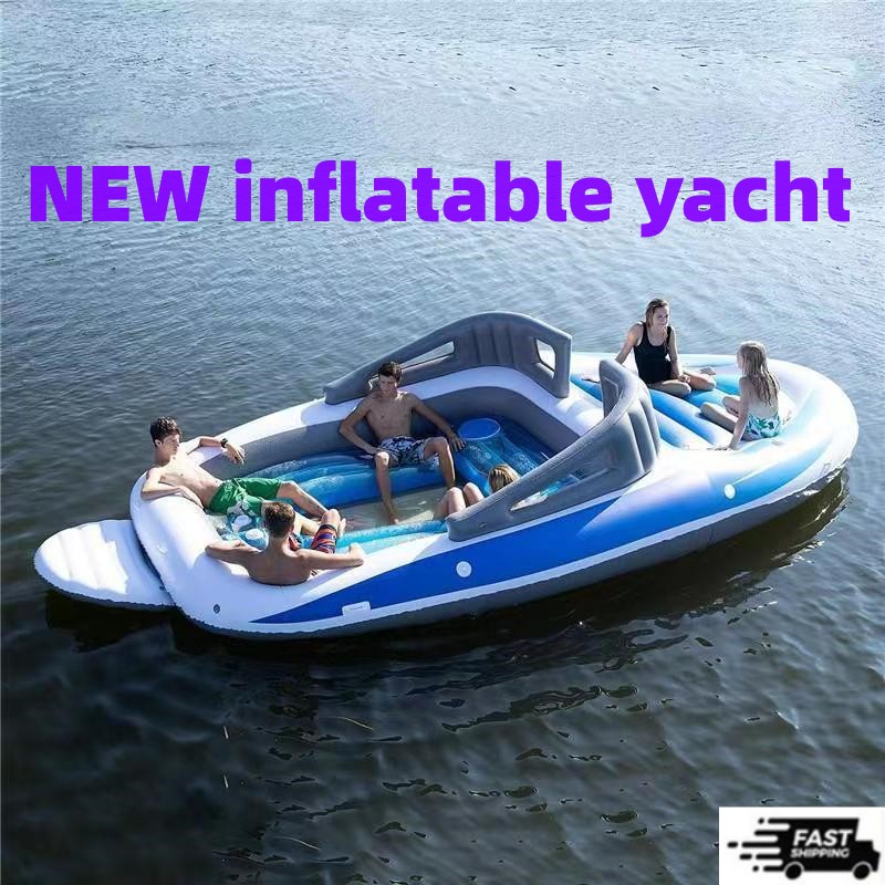New inflatable boat 6 people inflatable floating island sea party ...