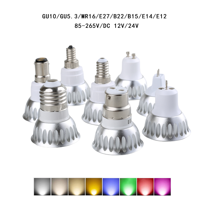 B15 B22 E27 GU10 GU5.3 MR16 LED Spotlight Bulb 5W 12V Multiple Color Temperatures Available ...