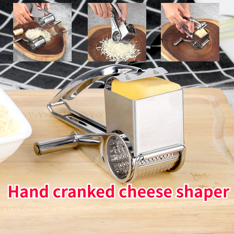 Stainless Steel Cheese Planer Hand-Cranked Rotating Cheese Grater ...