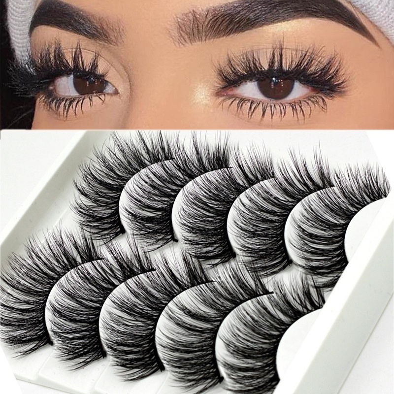 [READY STOCK] 5/1Pair Multipack 3D Soft Eyelashes Handmade Wispy Fluffy ...