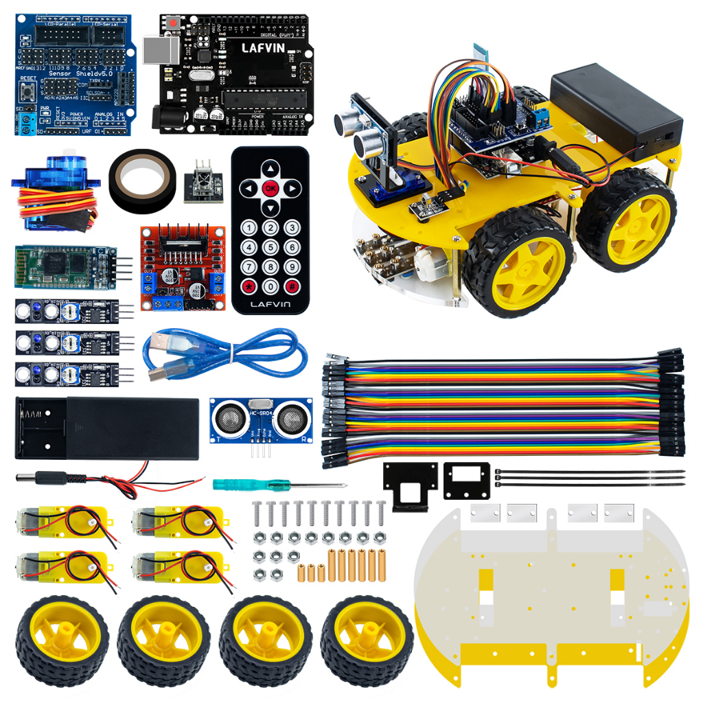 LAFVIN Arduino Smart Robot Car Kit For Uno R3 With Tutorial, Support Cod | Shopee Philippines