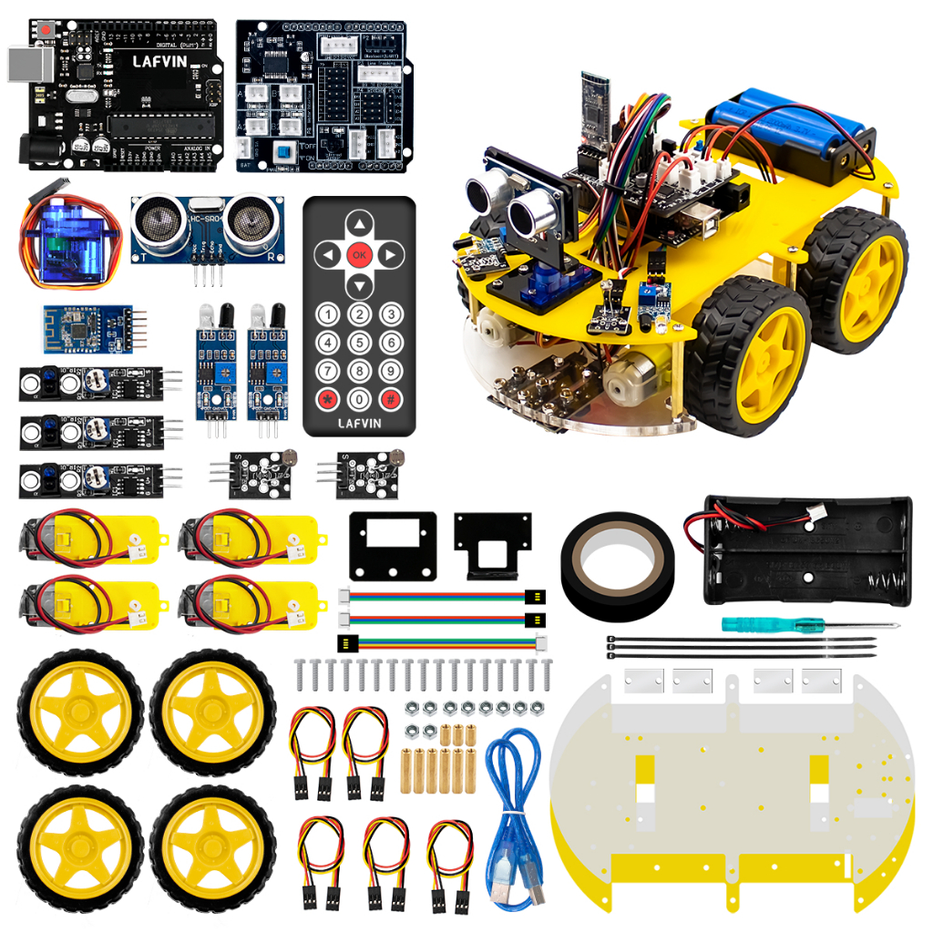 LAFVIN Arduino Smart Robot Car Kit For Uno R3 With Tutorial, Support Cod | Shopee Philippines