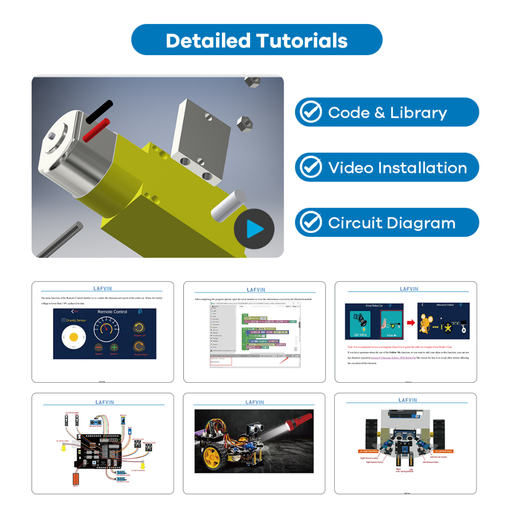 LAFVIN 2wd Smart Robot Car Chassis Kit For Arduino Uno R3 With Cd Tutorial DIY Coding ...