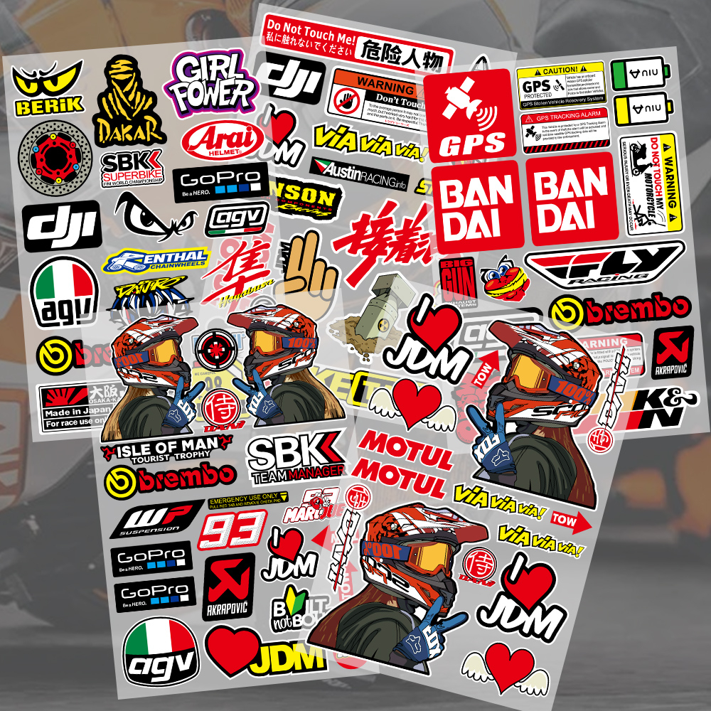 Motocross Racing Helmet Motorcycle Decal Berik AKRAPOVIC Truck Graphic ...