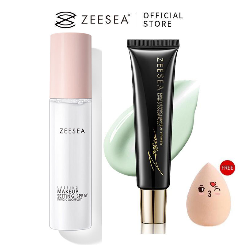 ZEESEA Make Up Primer+ Setting Spray Long Lasting Oil Control Matte Blur Pore Color Corrector ...