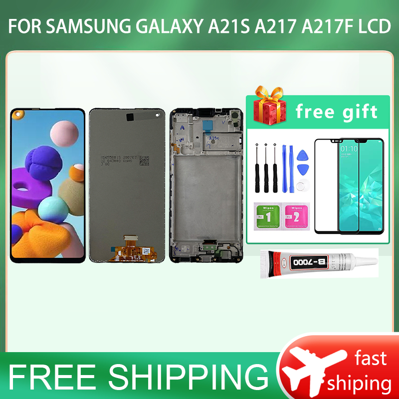 For Samsung Galaxy A21s A217 A217F LCD Display Screen With Frame Display Touch Screen SM-A217F ...