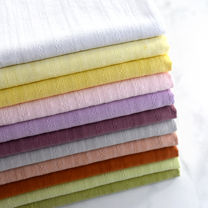 Pure Cotton Solid Color Jacquard embroidery Fabric Girl Shirt Children ...