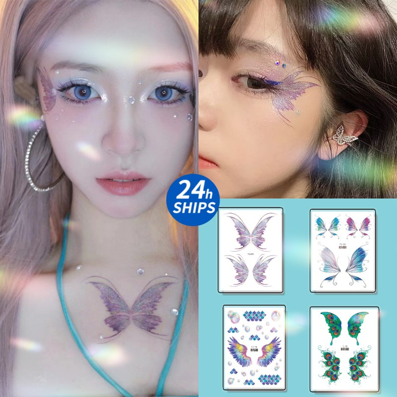 Shiny wings Face Tattoo Cute Tattoo sticker Waterproof tattoo sticker ...