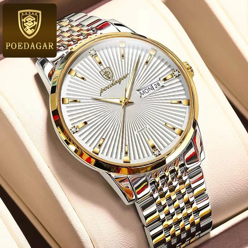 POEDAGAR Watch For Men Original Waterproof Relo Quartz Stainless Steel ...