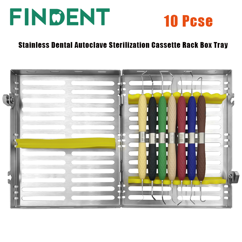 10 Pcse Stainless Dental Autoclave Sterilization Cassette Rack Box Tray ...
