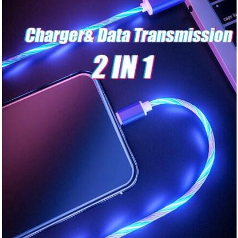 2 Meters LED Fast charge cable for Android Micro usb Type-c 40W 4A ...