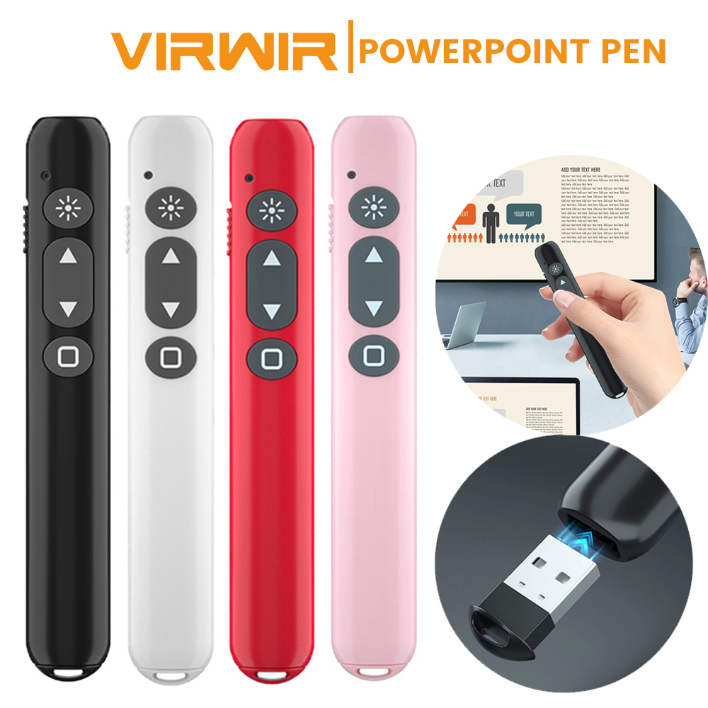 PPT Powerpoint Clicker Laser Pointer Presenter Remote Rechargeable Wireless USB Presentation ...