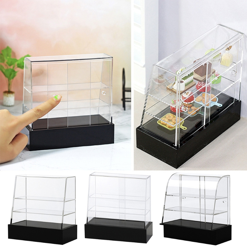 Dollhouse Miniature Bakery Cabinet Food Display Shelf Showcase Kid Toys ...