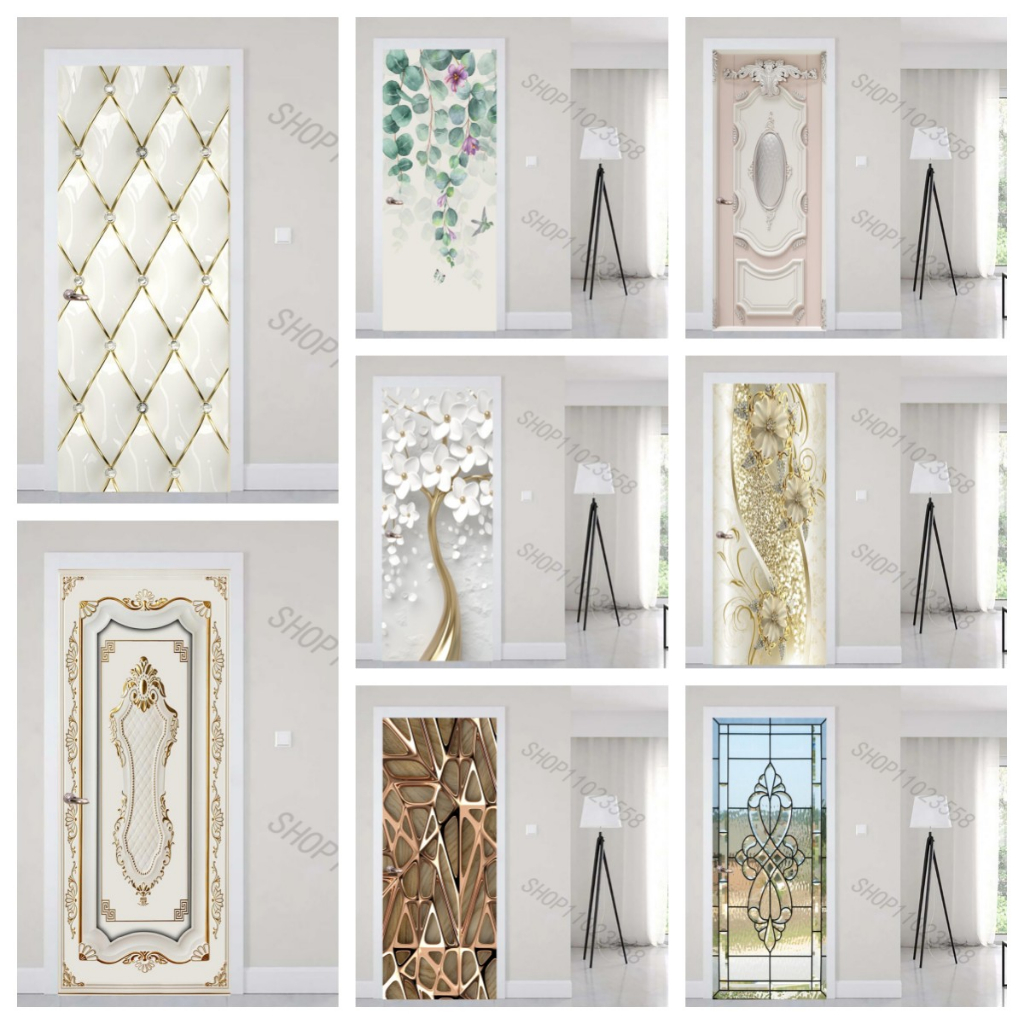 Custom Door Stickers Custom Geometric Door Sticker Home Decor Door Wrap ...