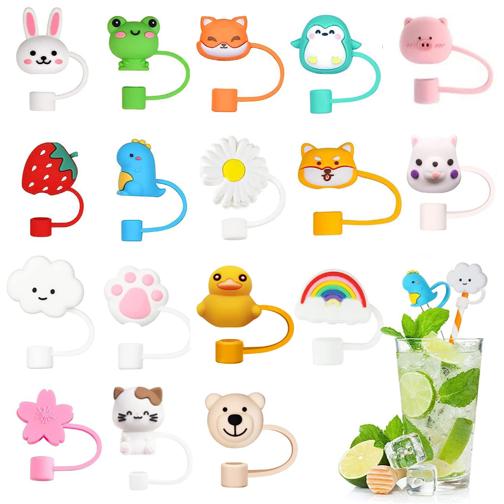 Straw Cover Tips, Reusable Straw Covers Cap for 6-8mm Straw, Dust Proof ...