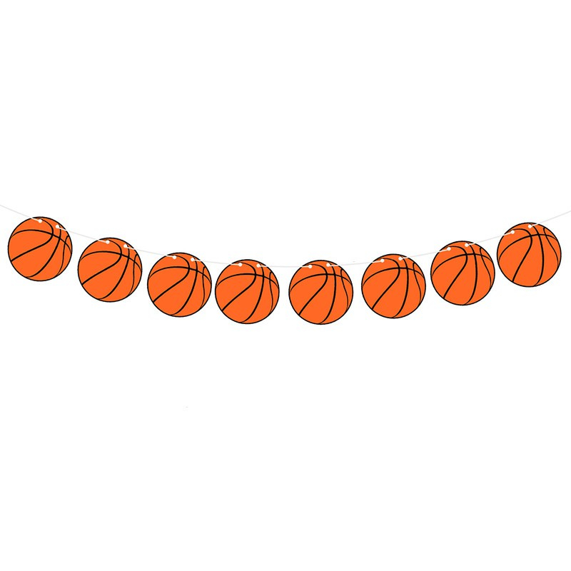 Basketball Paper Banner Garland Theme Party Supplies Decoration Kids ...