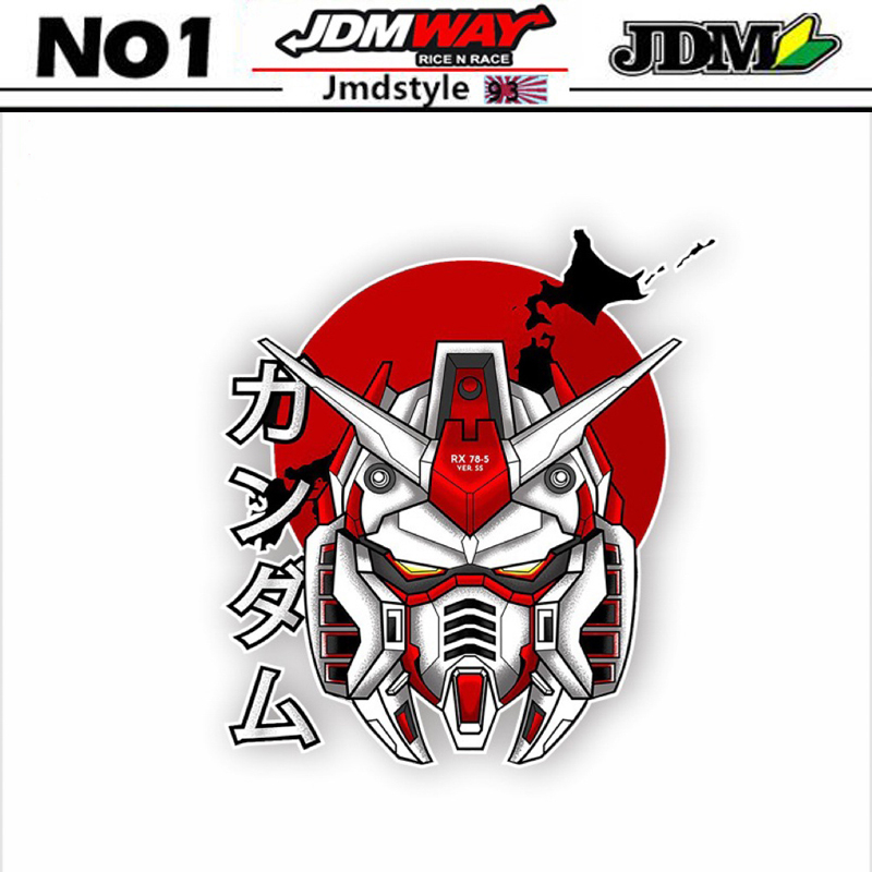 GUNDAM Anime Robot Driver Car Sticker Car Decoration Reflective Warning ...