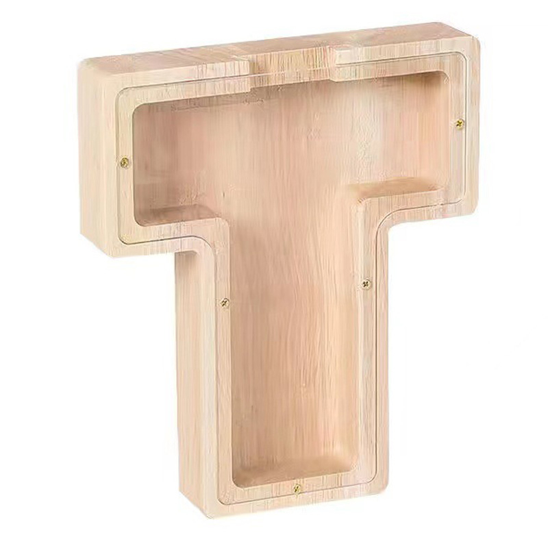 Wooden Letter Piggy Bank Storage Coin Box DIY Name Alkansya Coin Bank ...