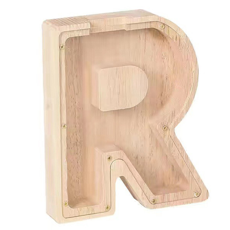 Wooden Letter Piggy Bank Storage Coin Box DIY Name Alkansya Coin Bank ...