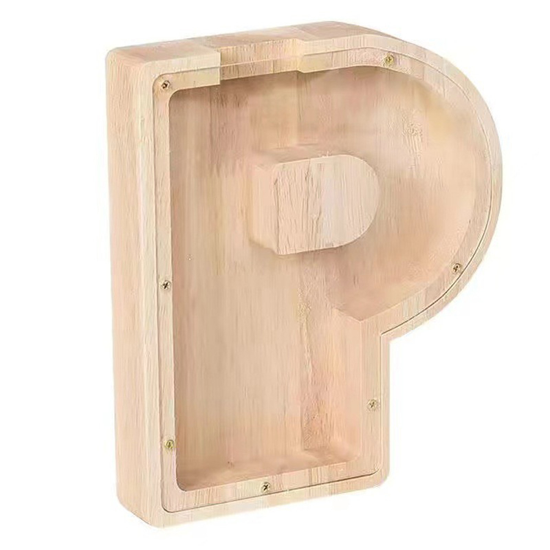 Wooden Letter Piggy Bank Storage Coin Box DIY Name Alkansya Coin Bank ...